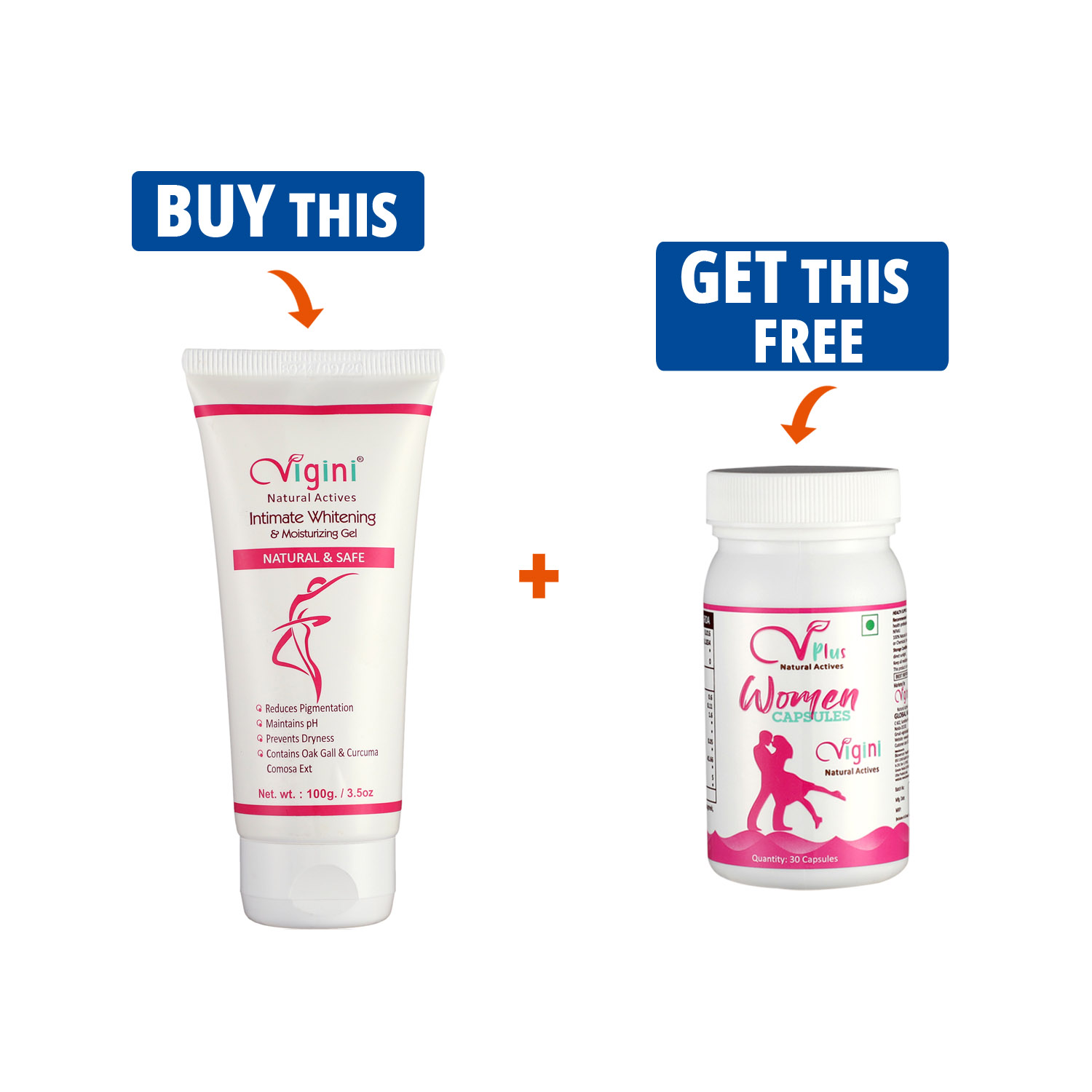 Vigini Intimate Whitening and Moisturizing Gel 100g and GET Vigini V ...