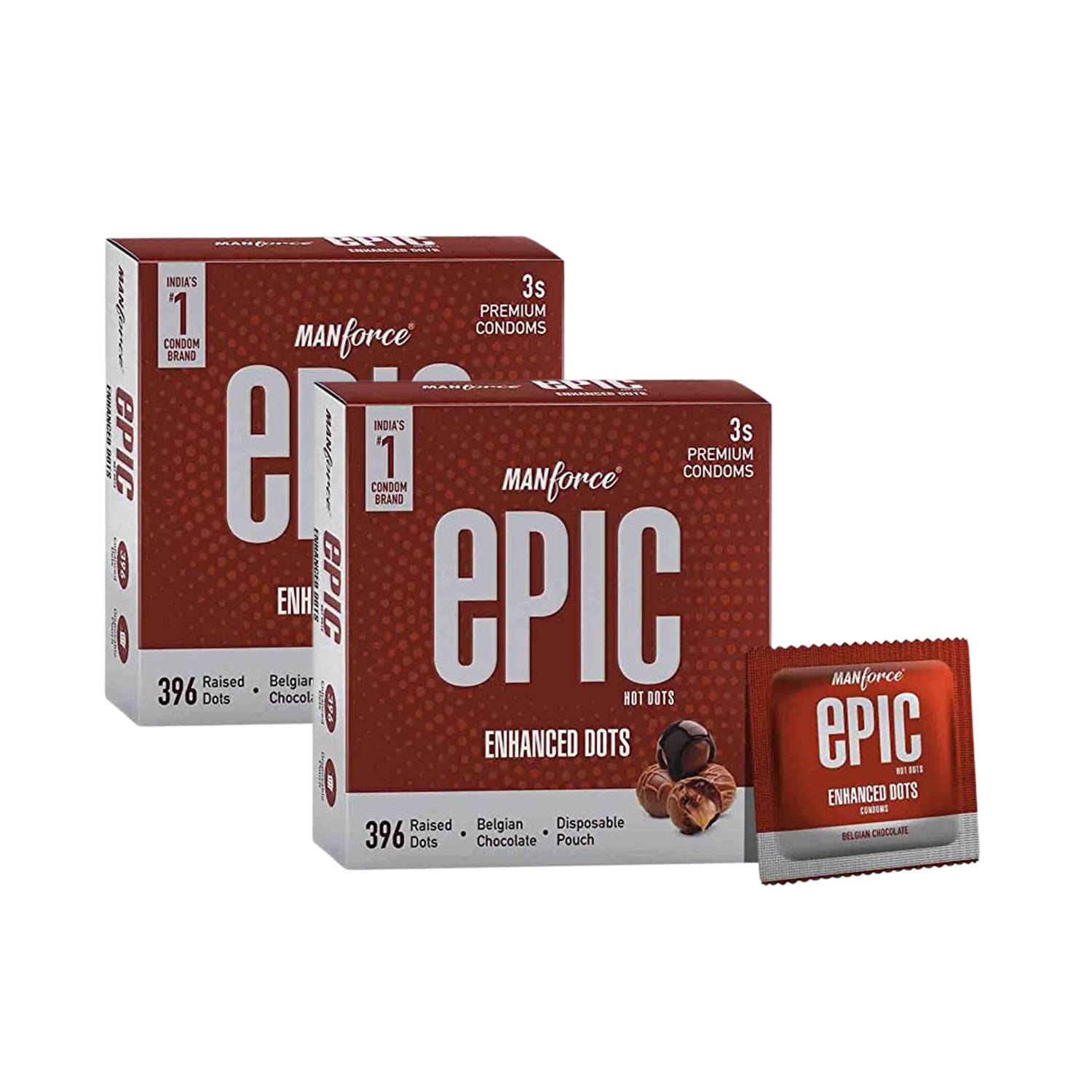 Manforce Epic Condoms Chocolate 3 in 1 Pack of 2 - Cureka