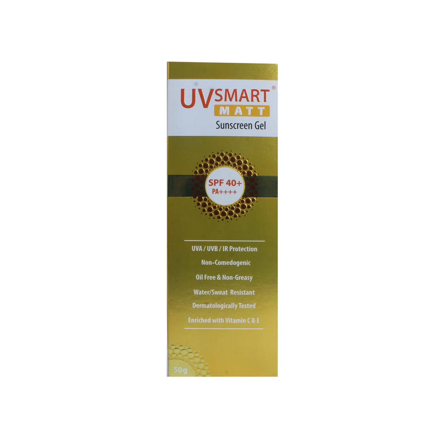UVsmart Matt Sunscreen Gel SPF 40+ 50g - Cureka