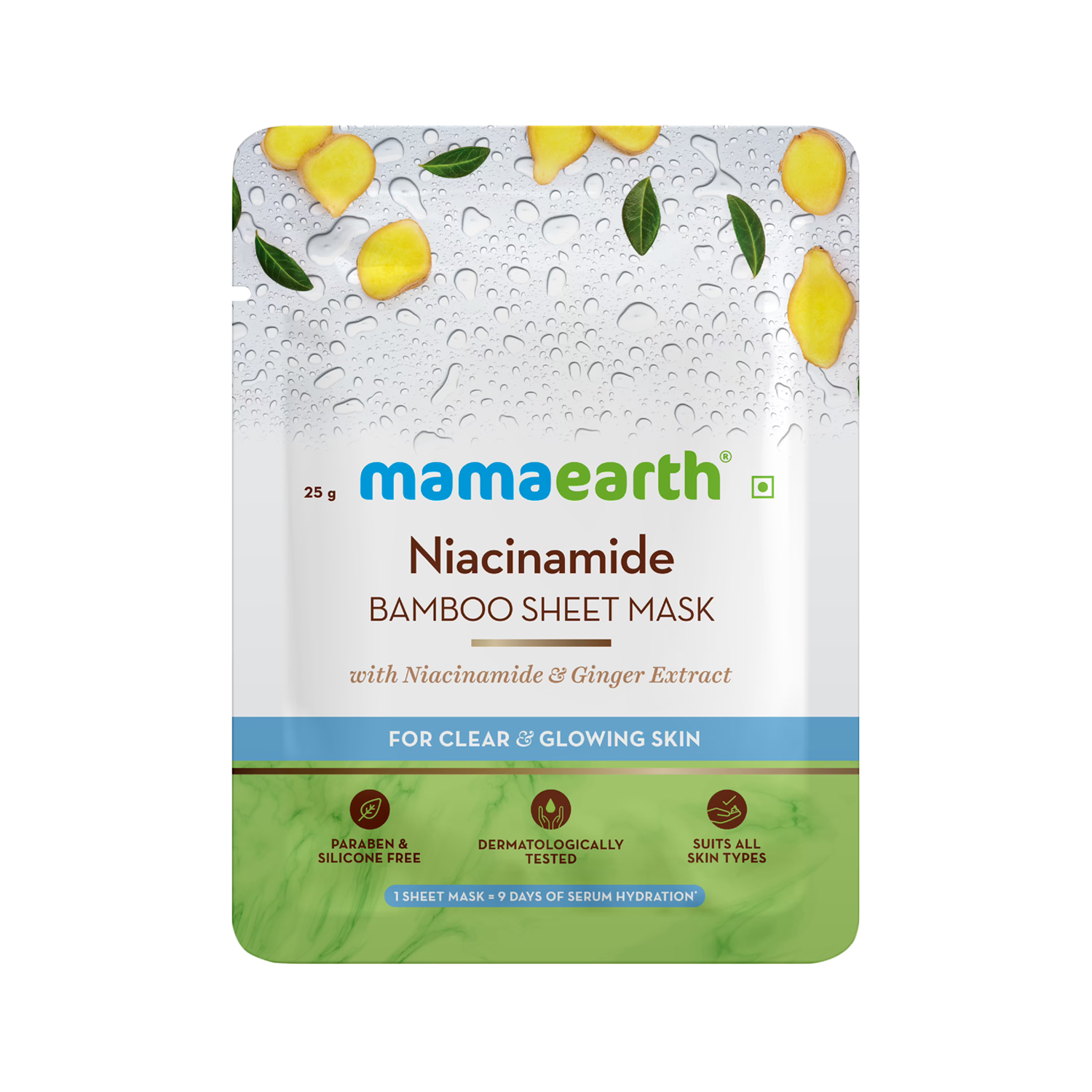 Mamaearth Niacinamide Bamboo Sheet Mask 25gm - Cureka