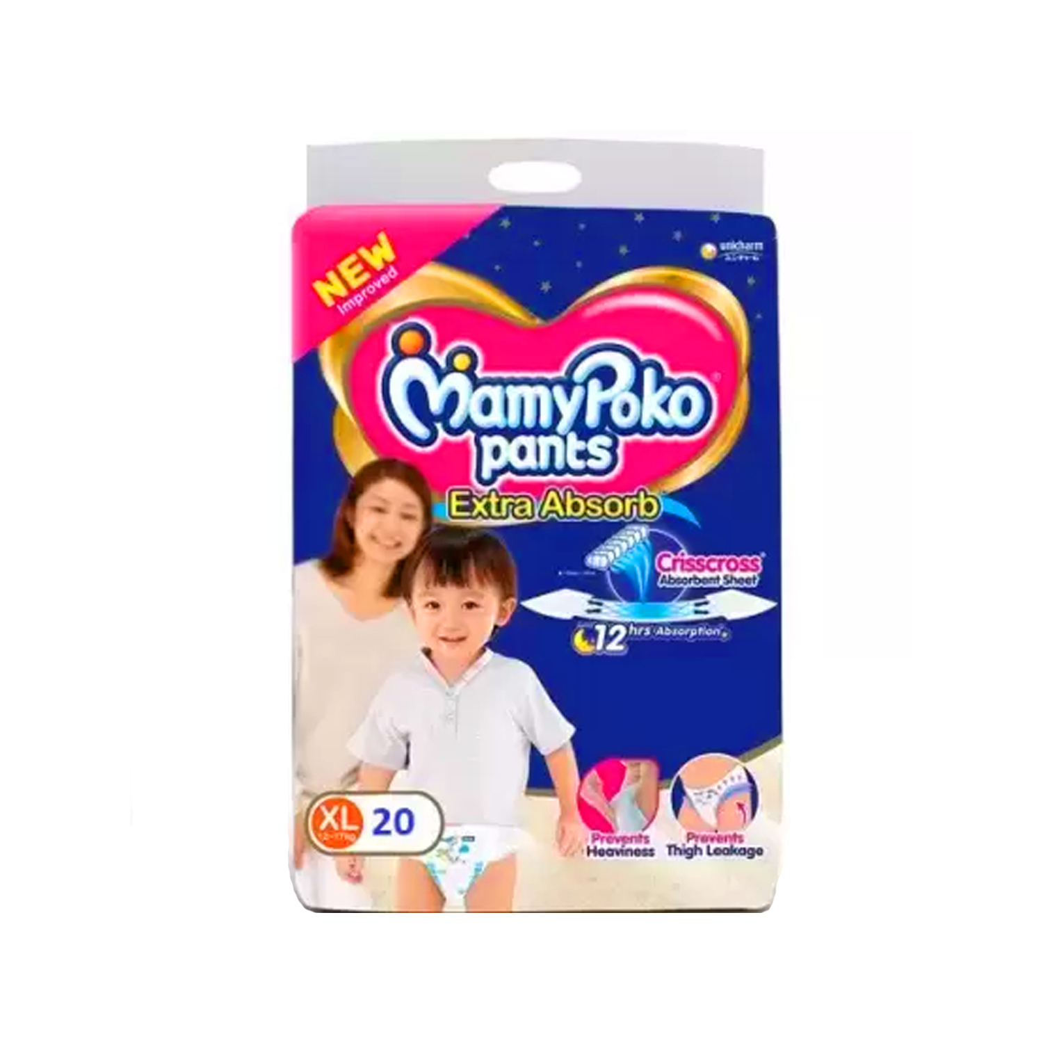 MamyPoko Extra Absorb Diaper – Pant Style (Fits baby with 12-17 kg ...