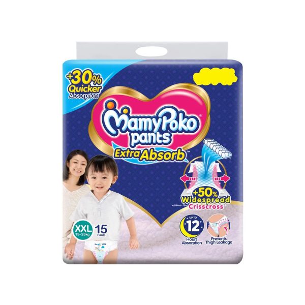 MamyPoko Extra Absorb Diaper – Pant Style (Fits baby with 15-25 kg ...