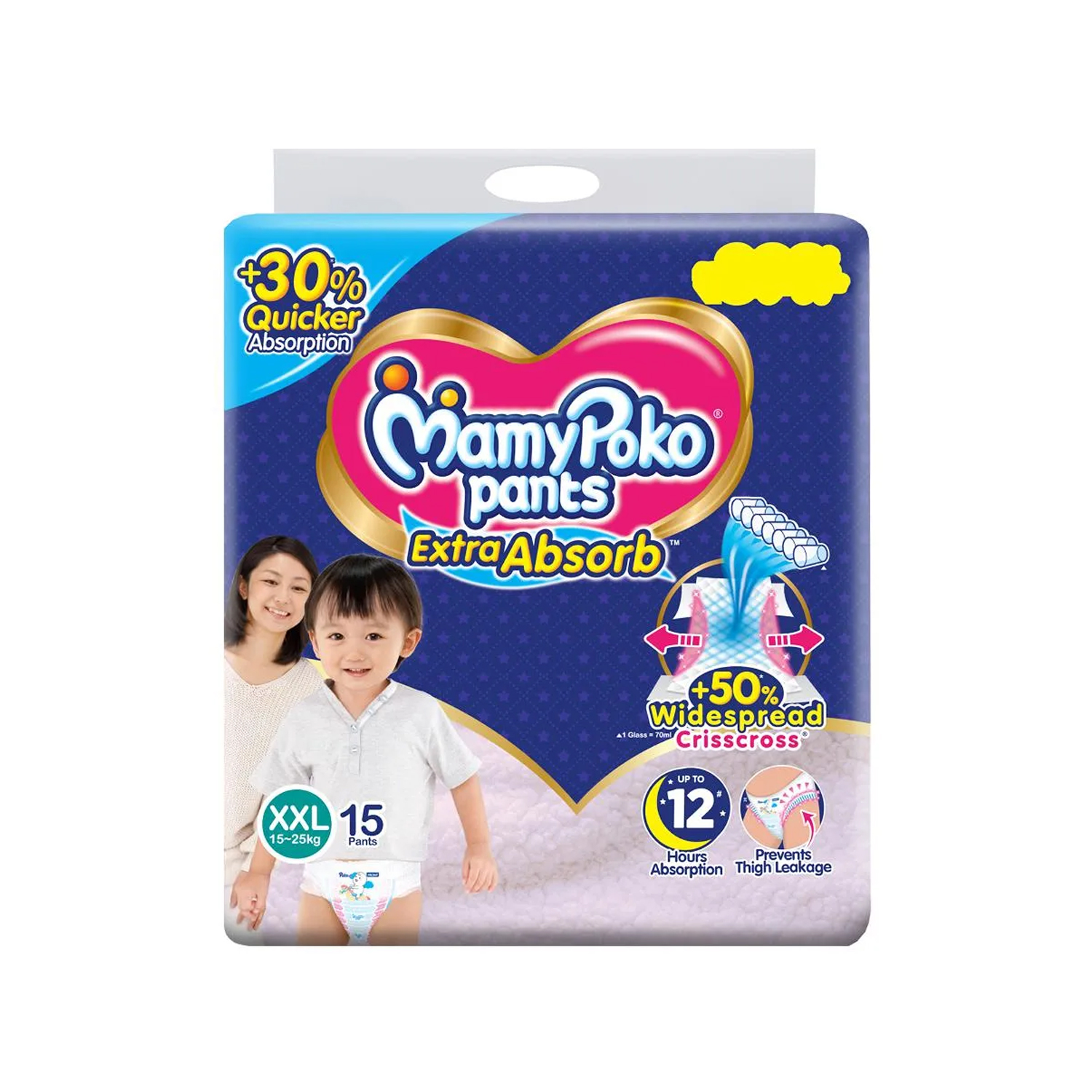 MamyPoko Extra Absorb Diaper – Pant Style (Fits baby with 15-25 kg ...