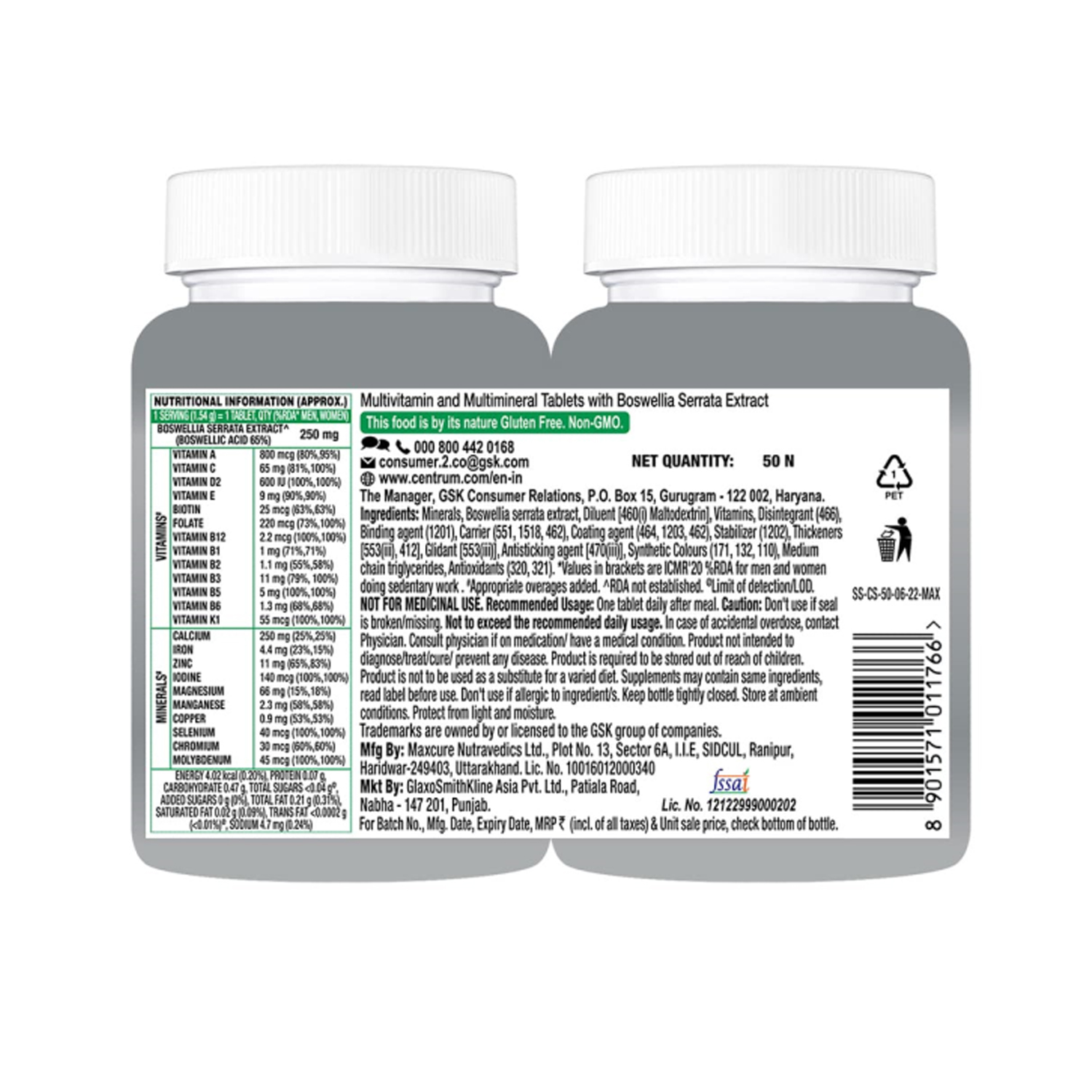 Centrum Adult 50+ Multi Vitamins Tablet 50's