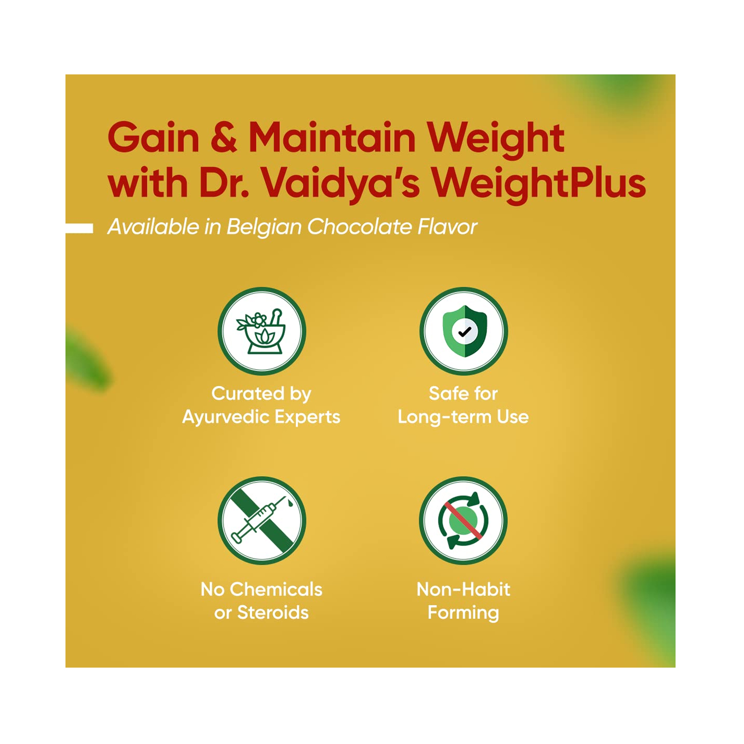 Dr Vaidyas Weight Plus with 6 Superherbs for Healthy Weight Gain 450g ...