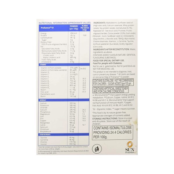 Prohance -D Diabetes Nutritional Powder for Dietary Management ...
