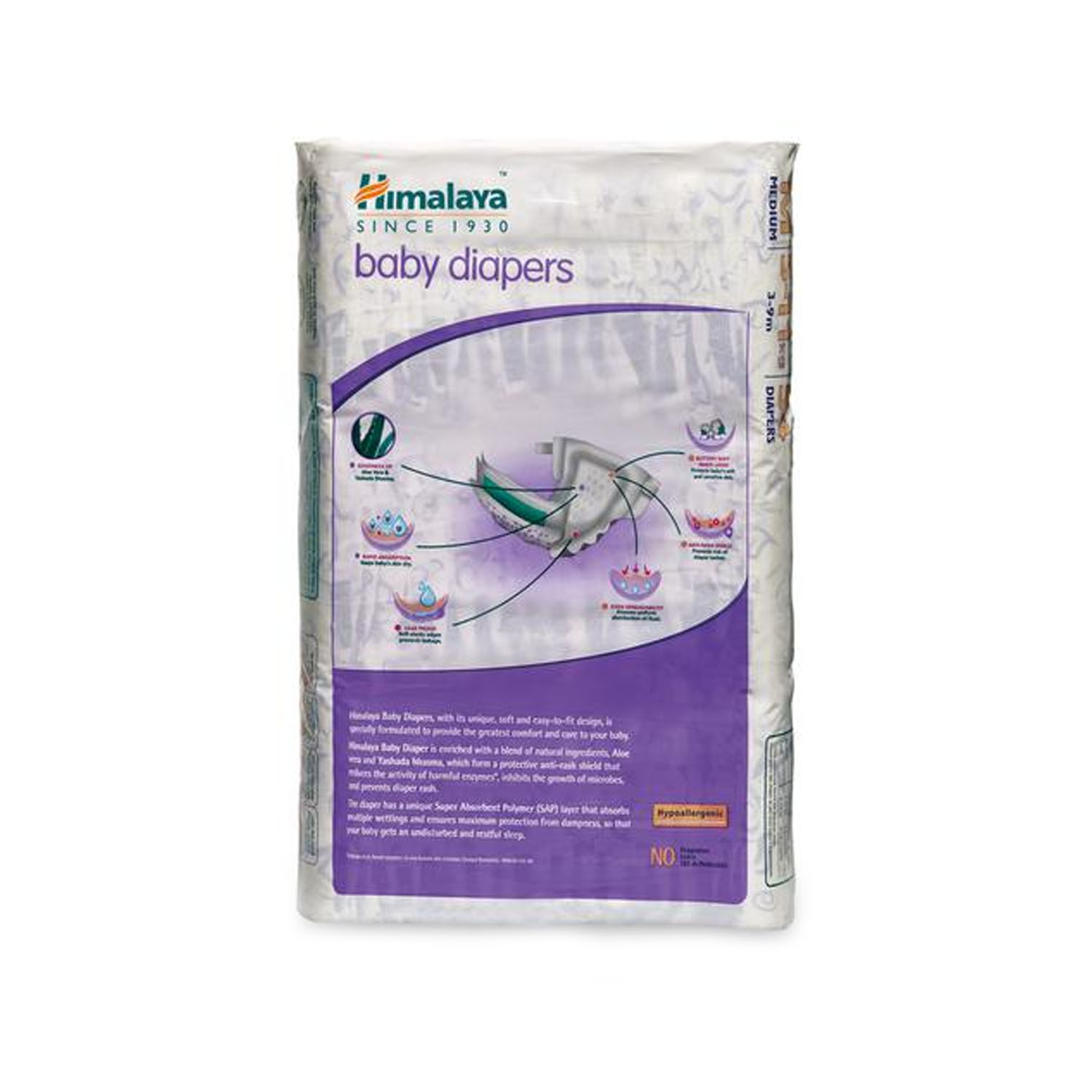 Himalaya Baby Diapers Tape Style Medium (5-11 kg) 54 Diapers
