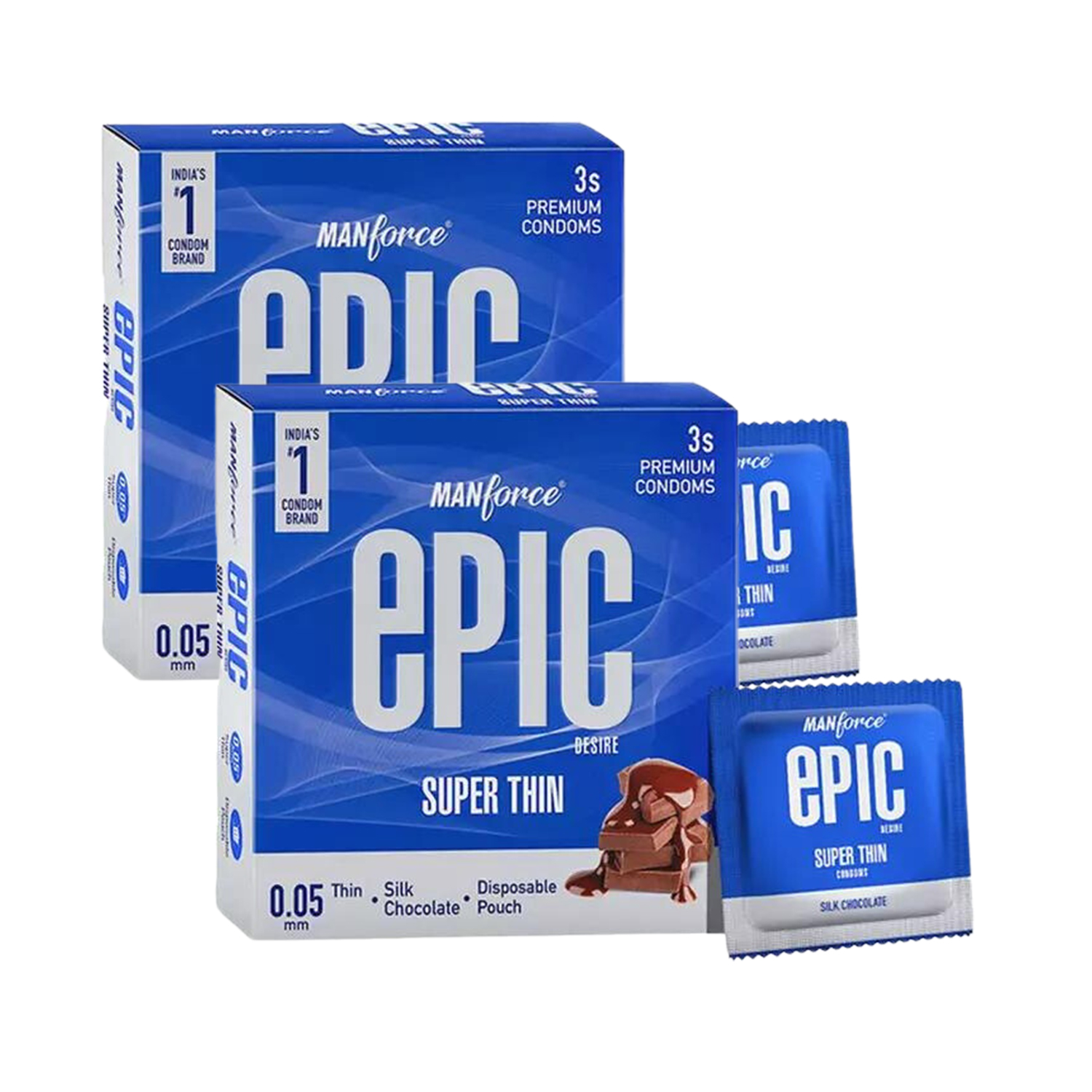 Manforce Epic Condoms Chocolate 3 in 1 Pack (Pack of 2)