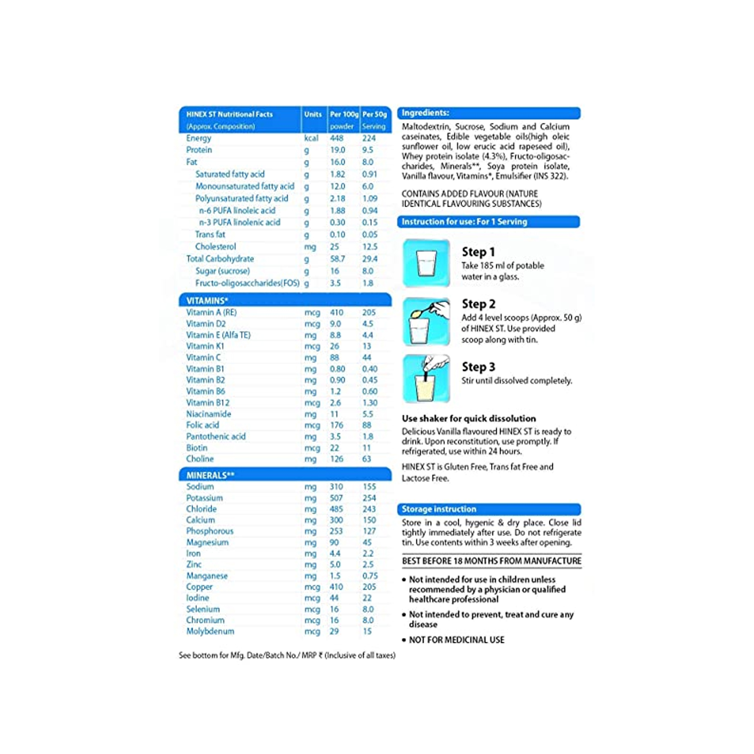 Hinex ST Complete Balanced Nutrition 400g - Cureka - Online Health Care ...