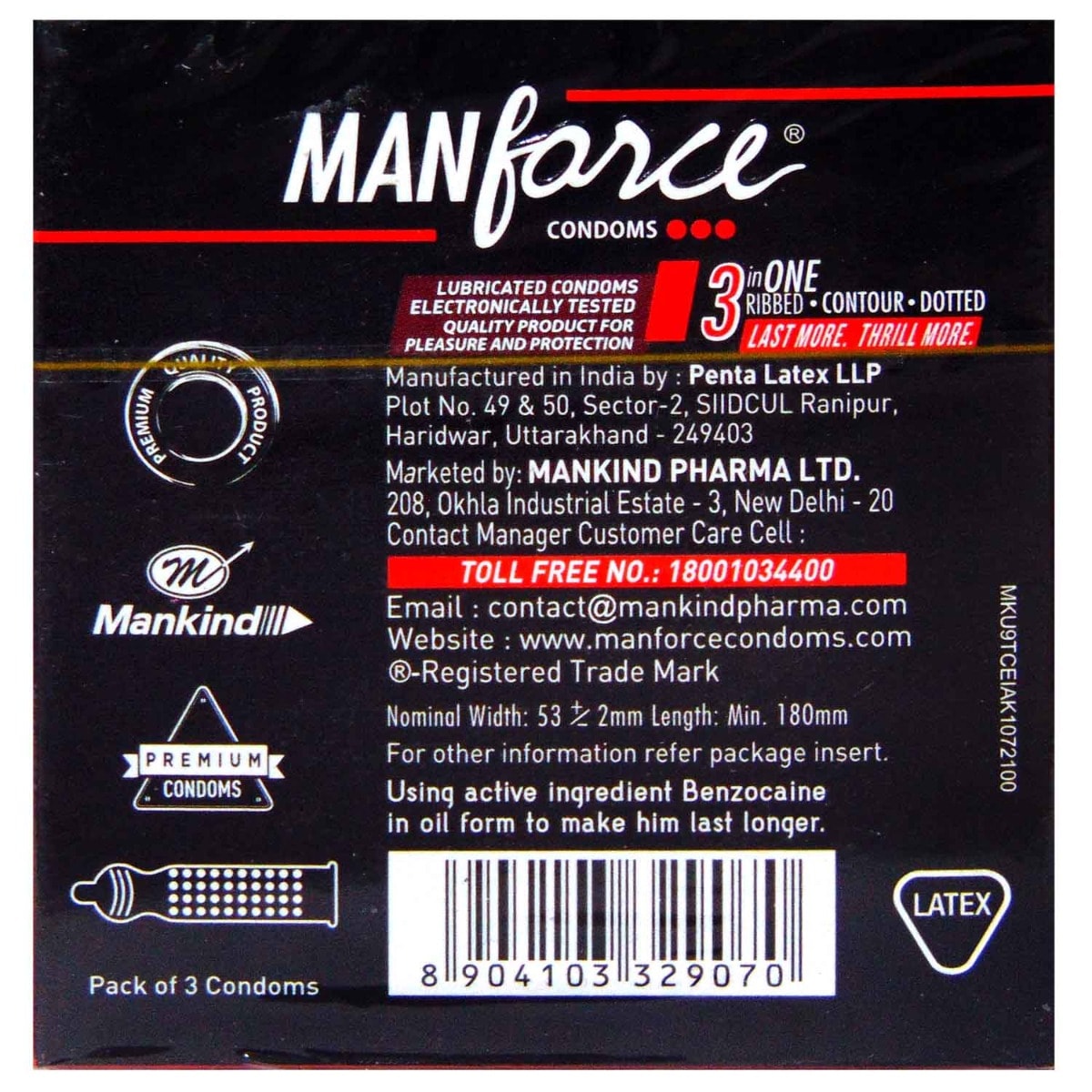 Manforce Overtime Condoms Orange Flavoured