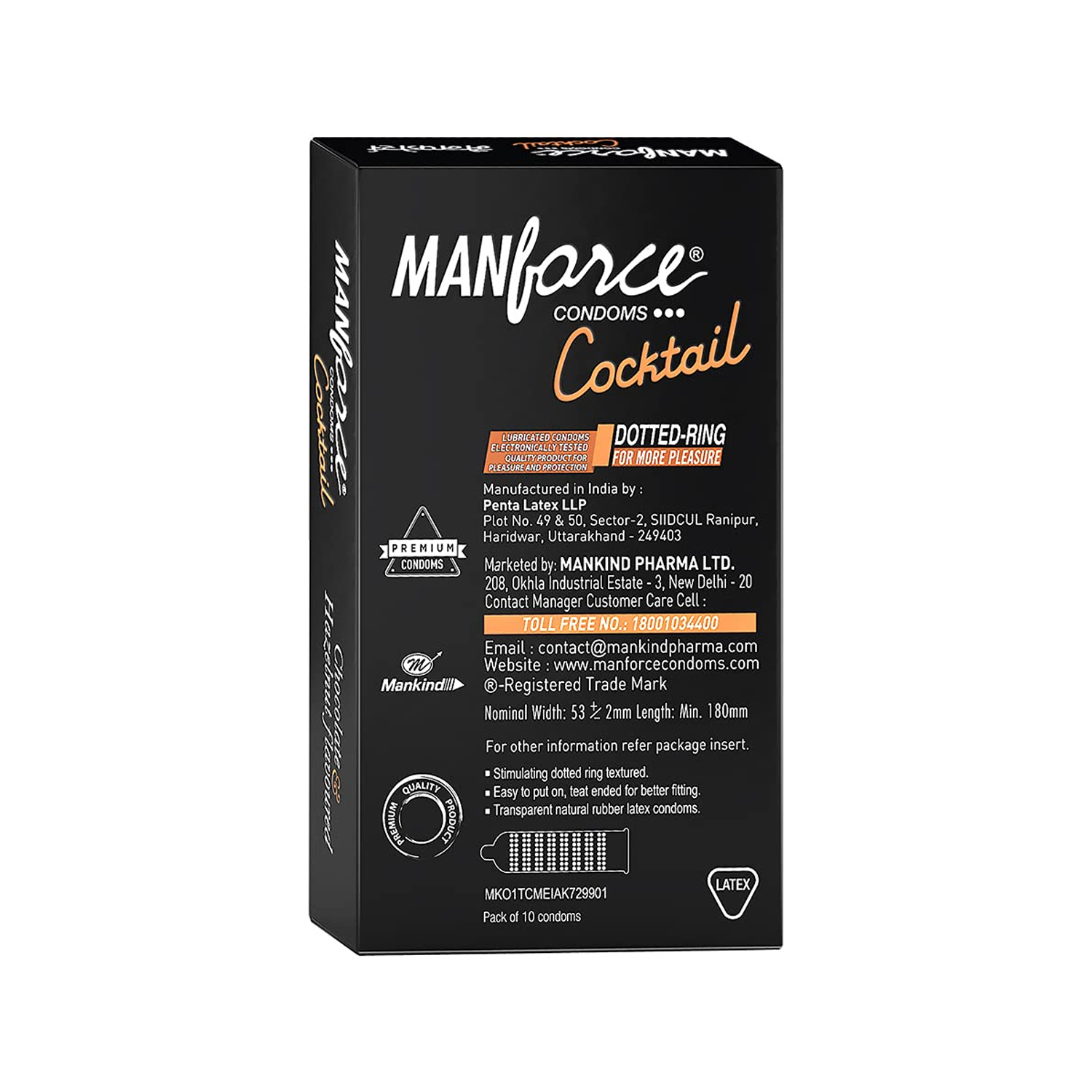 Manforce Cocktail Chocolate and Hazelnut Flavoured (10 Condoms in 1 Pack)