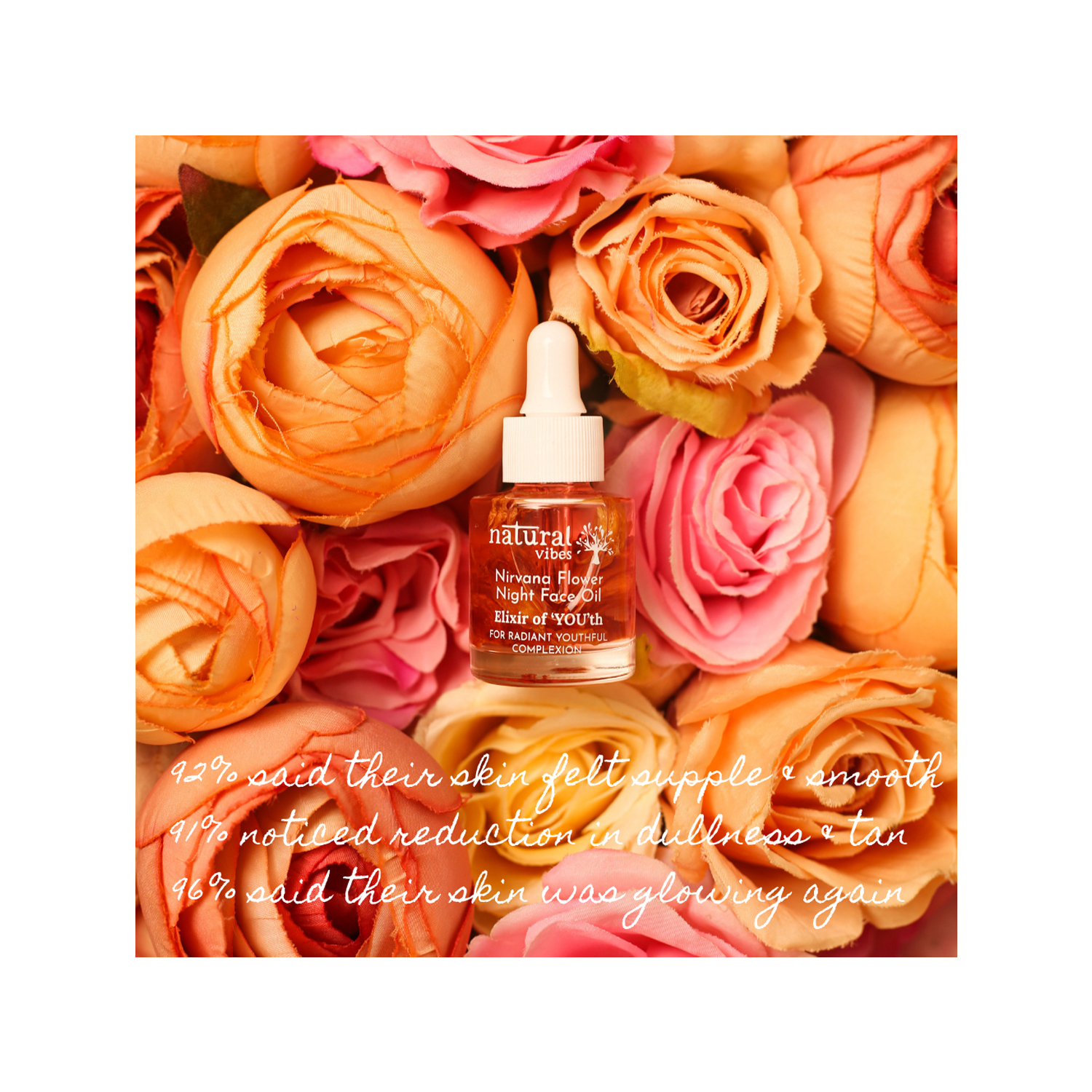 Natural Vibes Anti Ageing Nirvana Flower Night Face Oil 20ml - Elixir ...