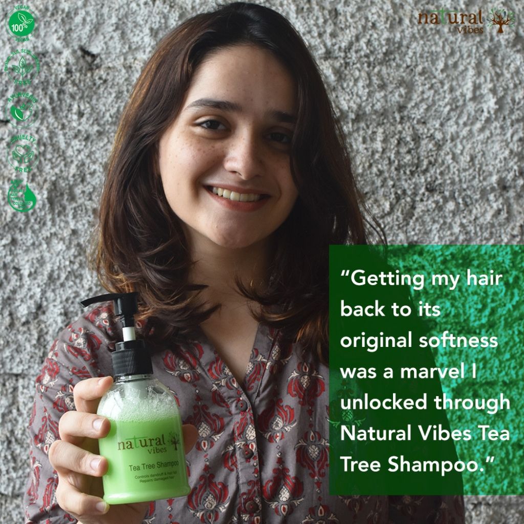 Natural Vibes Ayurvedic Tea Tree Shampoo (150ml) Controls Dandruff and ...
