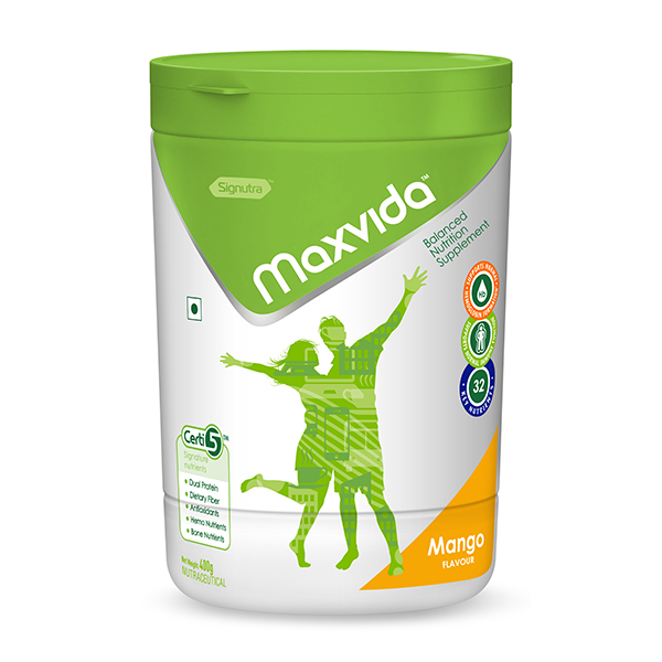 Maxvida Balanced Nutrition Supplement for Adults – Mango Flavour 400g ...