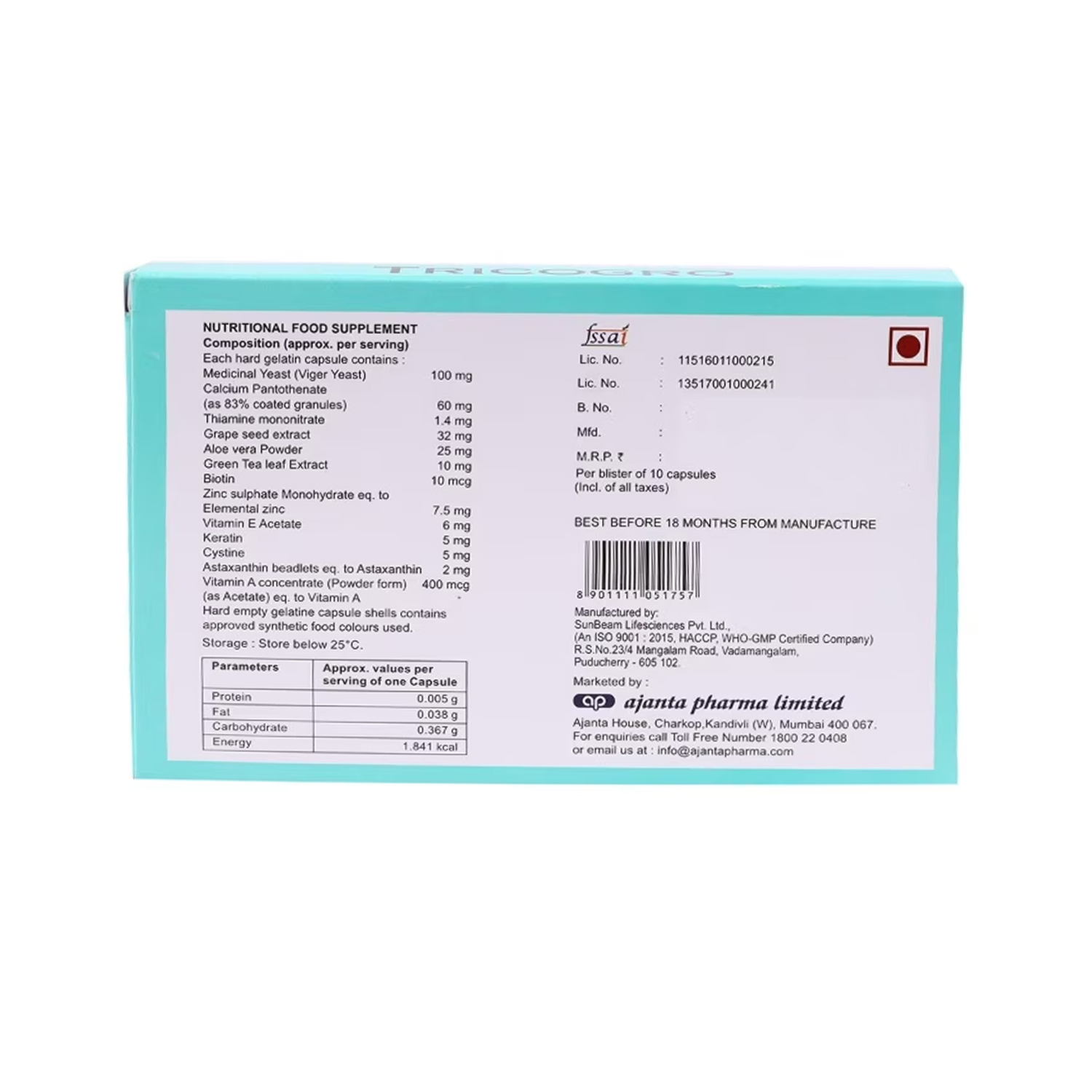 Tricogro Capsules - 1x 10 Capsule - Cureka - Online Health Care ...