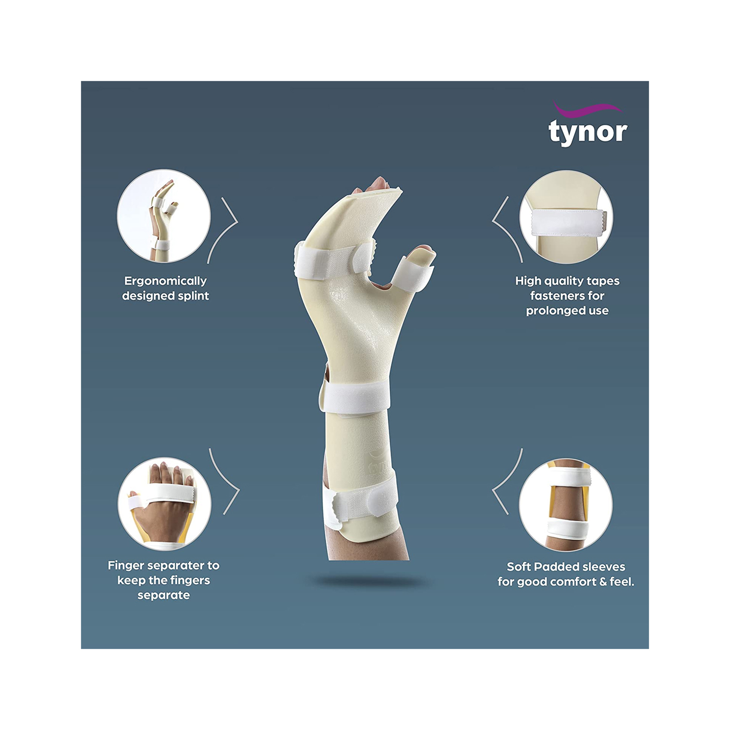 Tynor Hand Resting Splint Right E-29 CH - Cureka