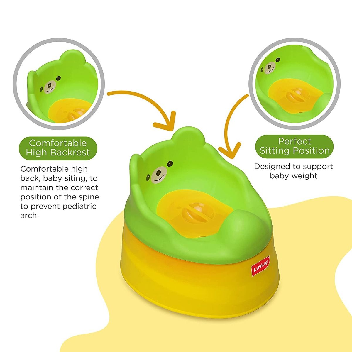 LuvLap Baby Potty Training Seat (Yellow/Green)