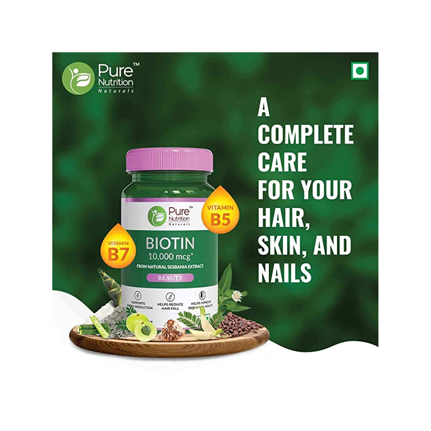 Pure Nutrition Biotin Capsule 10,000 Mcg (60 Veg Capsules) - Cureka ...