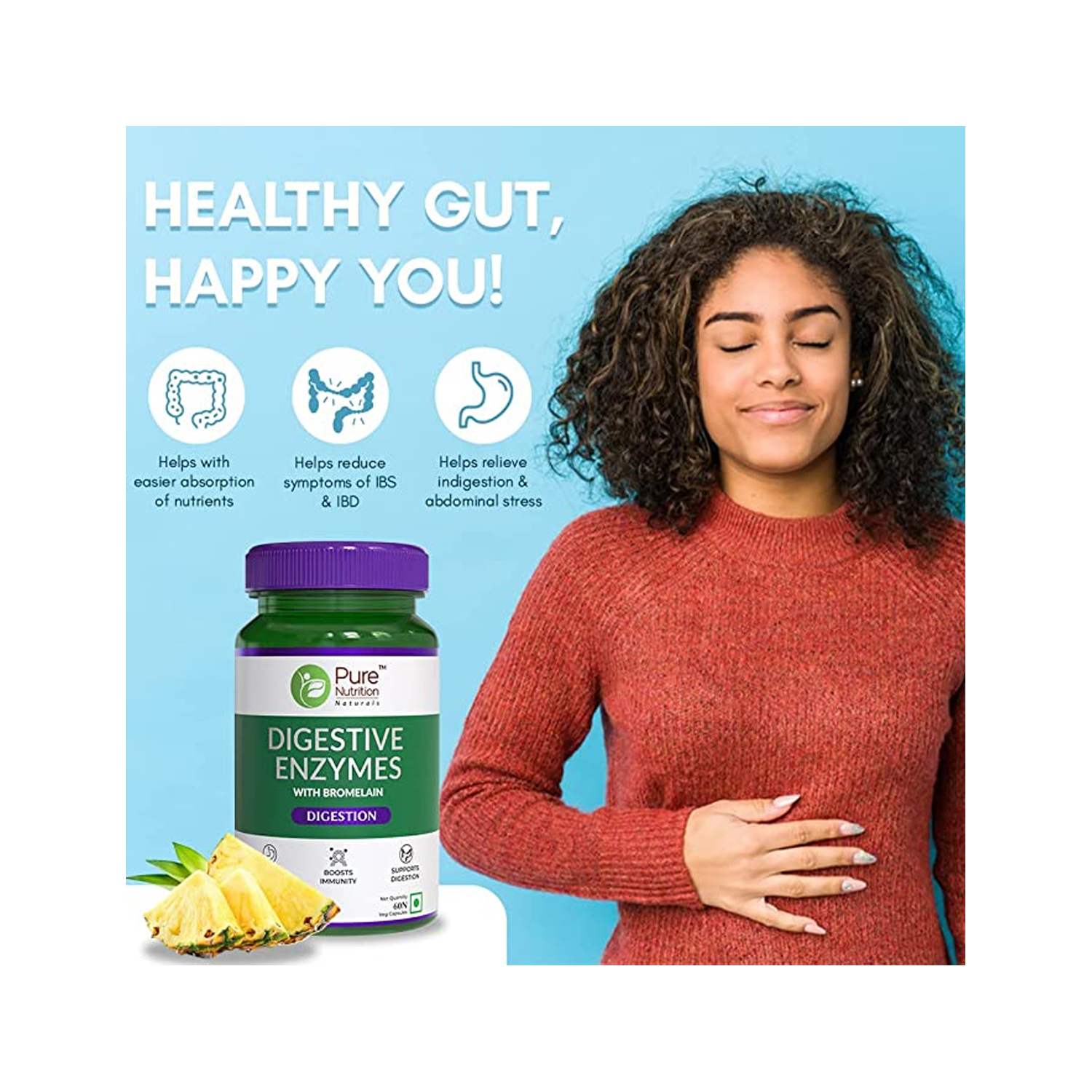 Pure Nutrition Digestive Enzymes 60 Veg Capsules