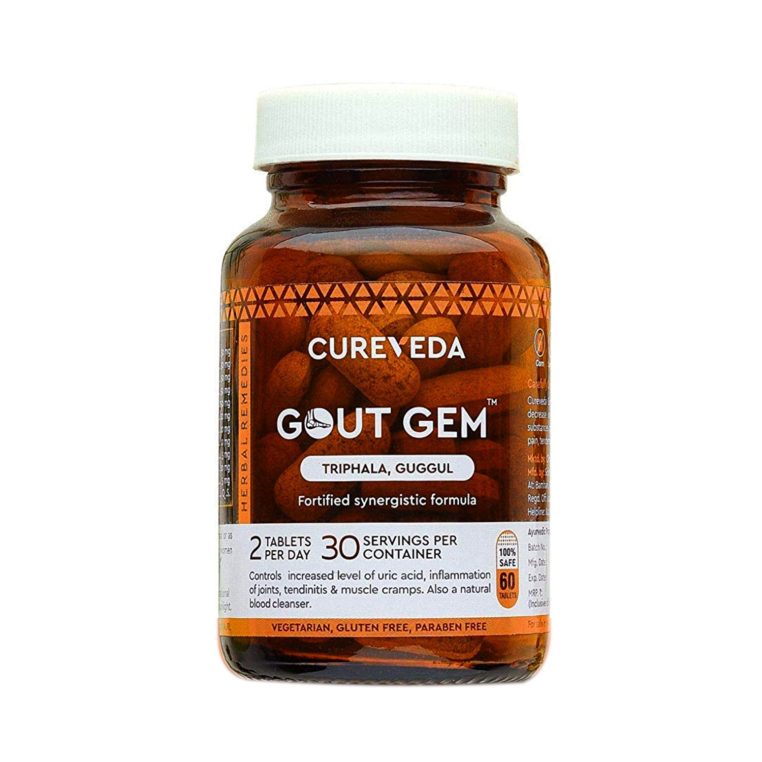 Cureveda Gout Gem uric acid tablets 60 capsules | Doctors Approved