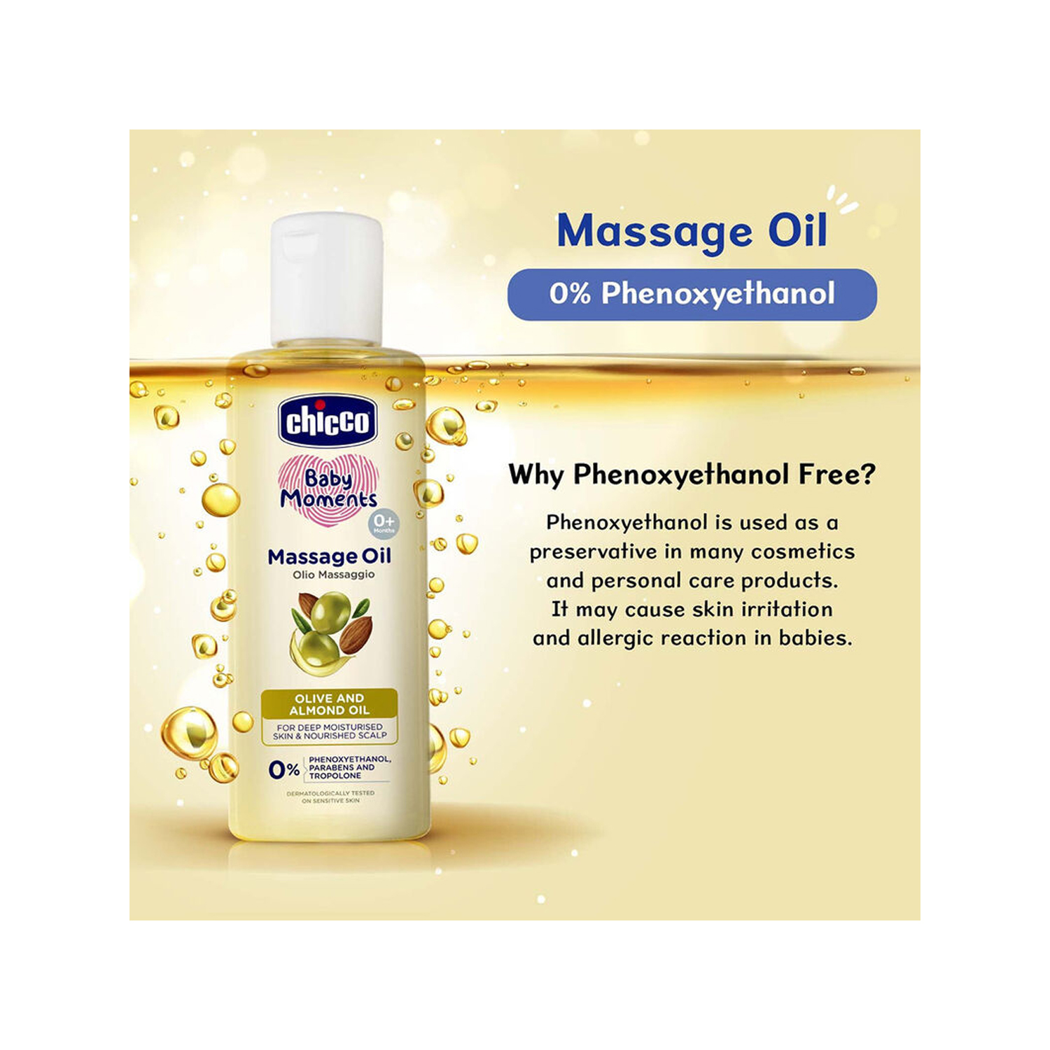 Chicco newborn moment massage oil 200 ml | Baby oil for infant massage