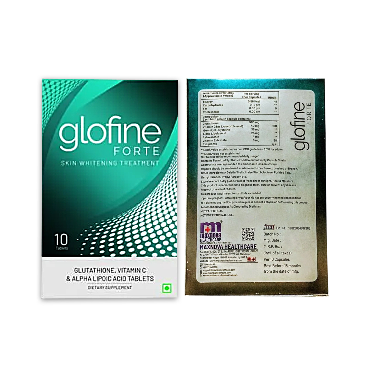 Glofine Forte Skin Lightening 10 Tablets - Cureka