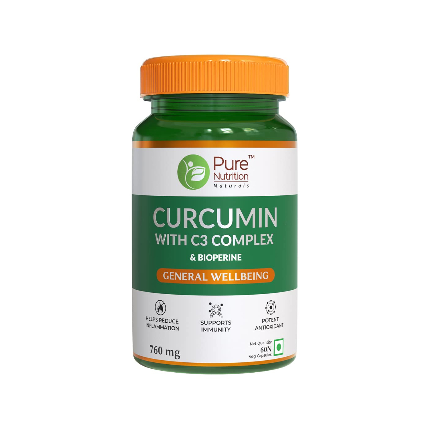 Pure Nutrition Curcumin with C3 Complex 60 Veg Capsules