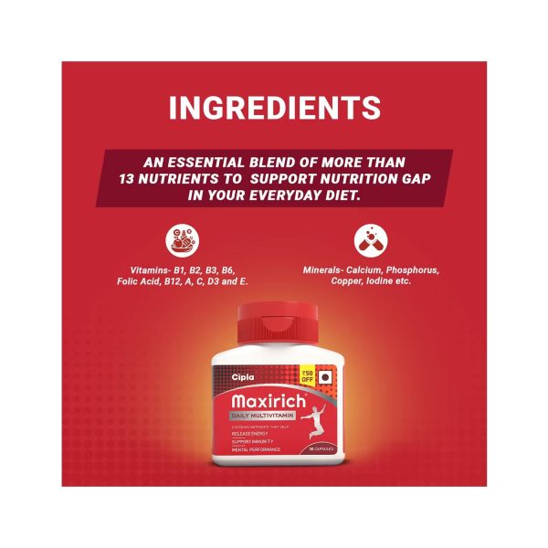 Cipla Maxirich Daily Multivitamin and Minerals Softgels