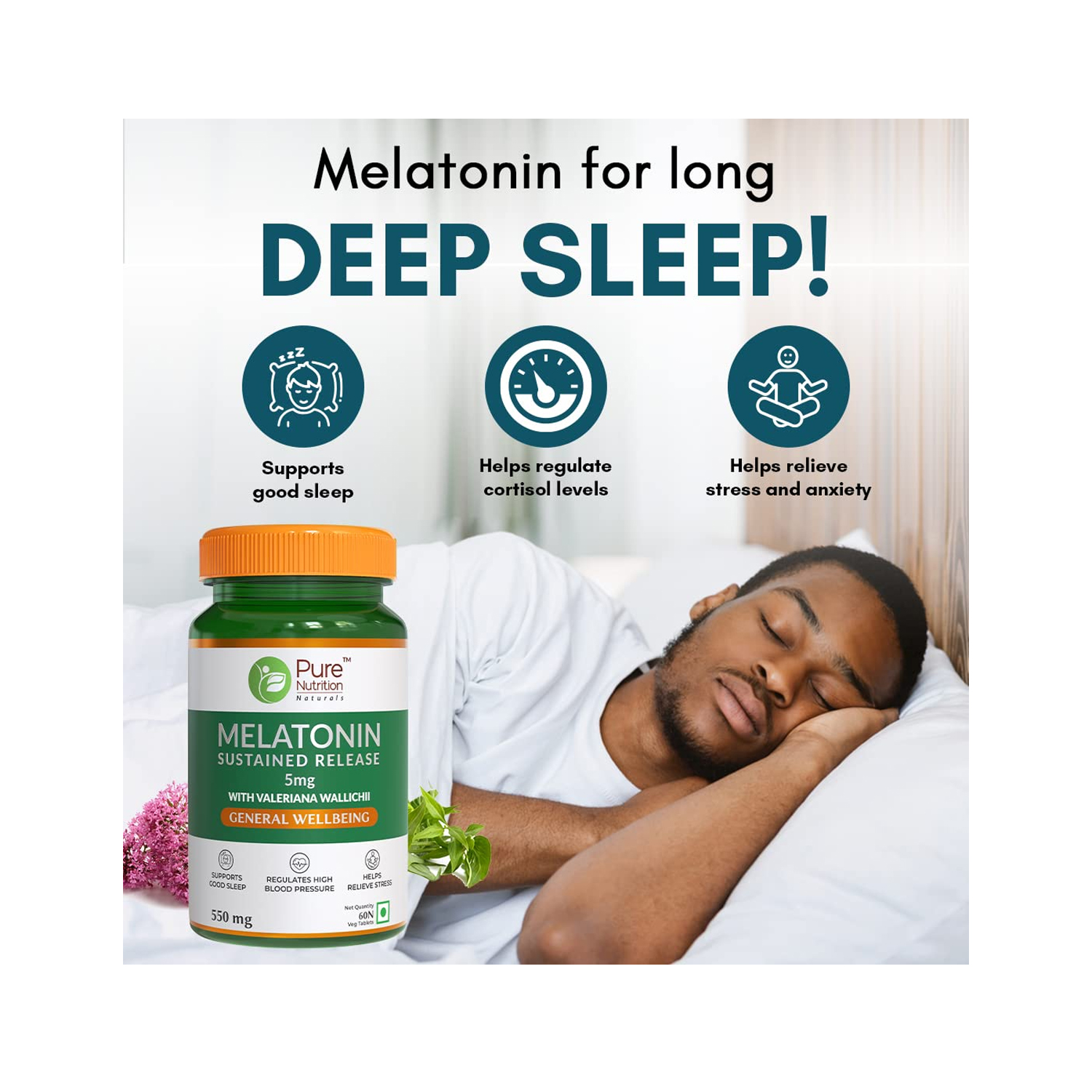 Pure Nutrition Melatonin Sustained Release 60 Tablets - Cureka