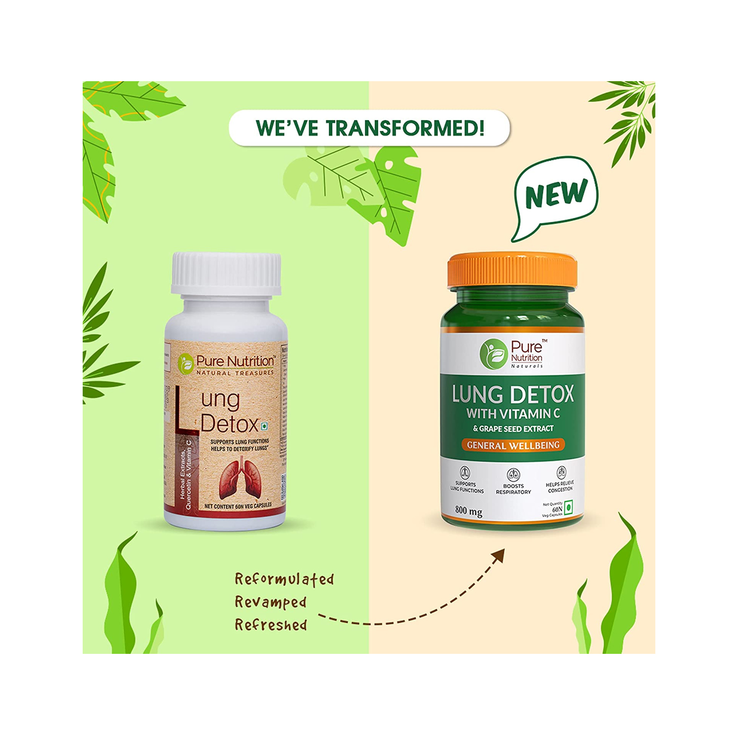 Pure Nutrition Lung Detox Veg Capsules - Cureka