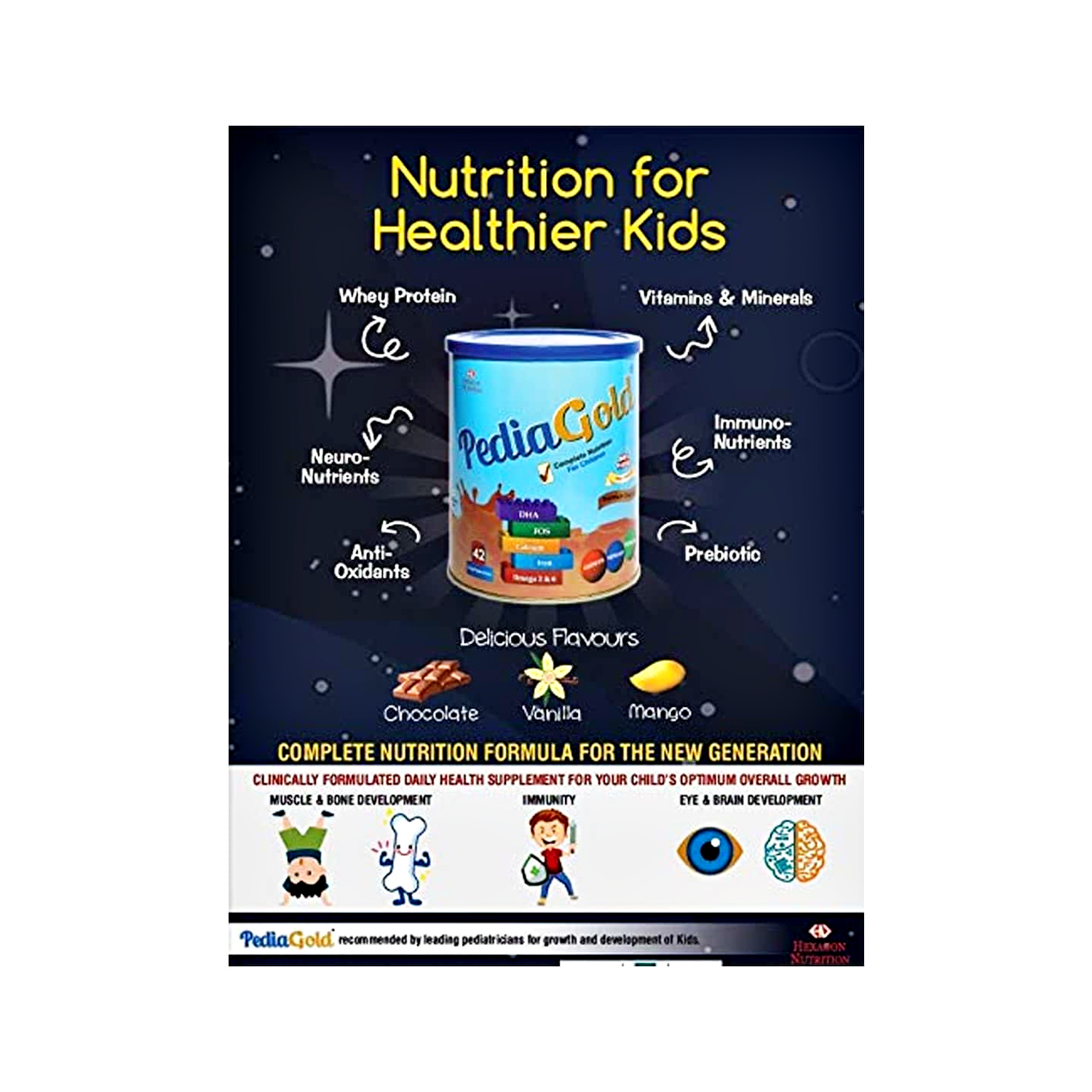 Pedia Gold Complete Nutrition for Children Premium Vannila – 400g