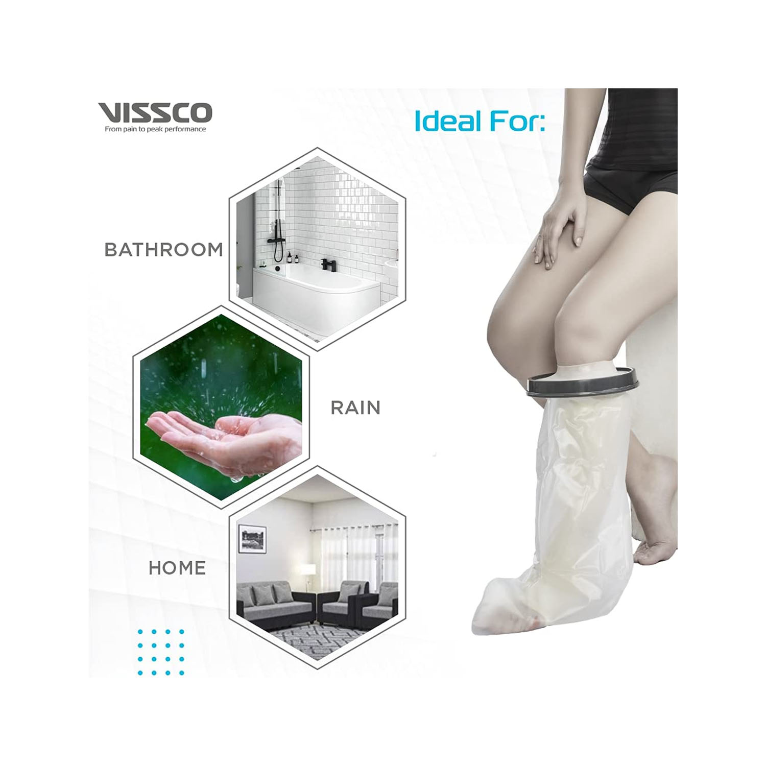 Vissco Cast Waterproof Leg Cover Upto Knee For Left & Right Leg