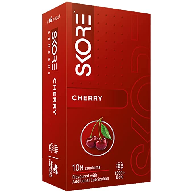 Skore Condoms Cherry Flavoured (10 Condoms in 1 Pack) - Cureka - Online Health Care Products Shop