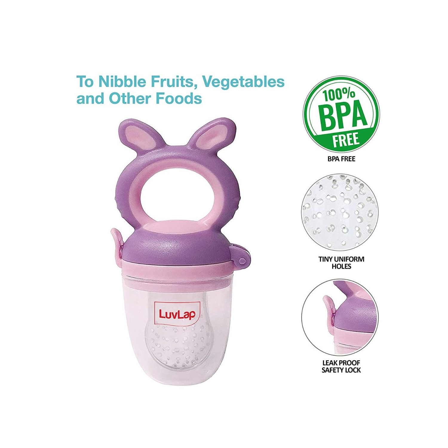 LuvLap Food And Fruit Silicone Nibbler - Bunny Rabbit