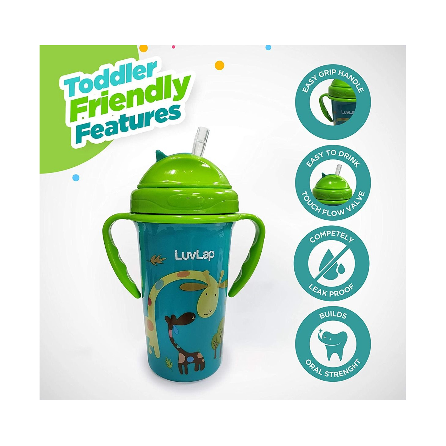 LUVLAP Tiny Giffy Sipper 300ml (Green)