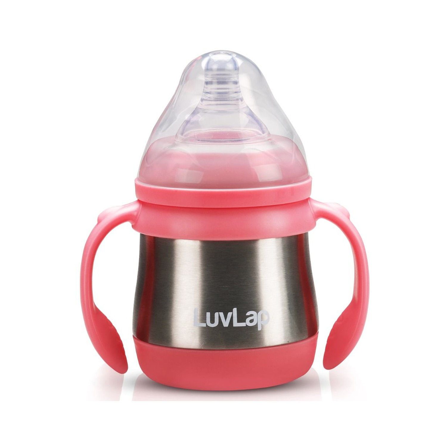 LuvLap Steel Feeding Bottle (240 ml) Pink - Cureka