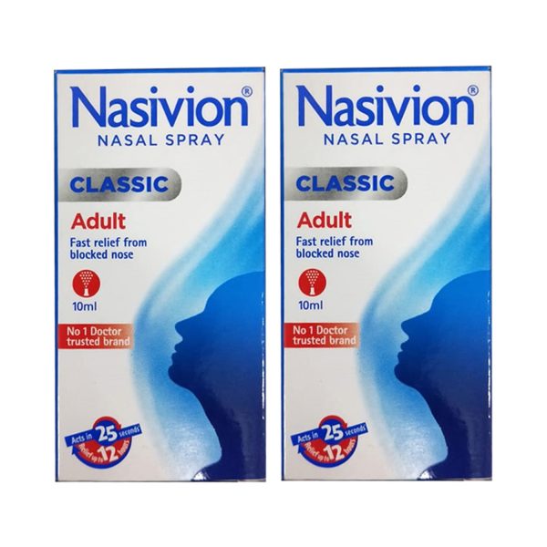 Nasivion Classic Adult Nasal Spray -10ml (Pack of 2) - Cureka - Online ...