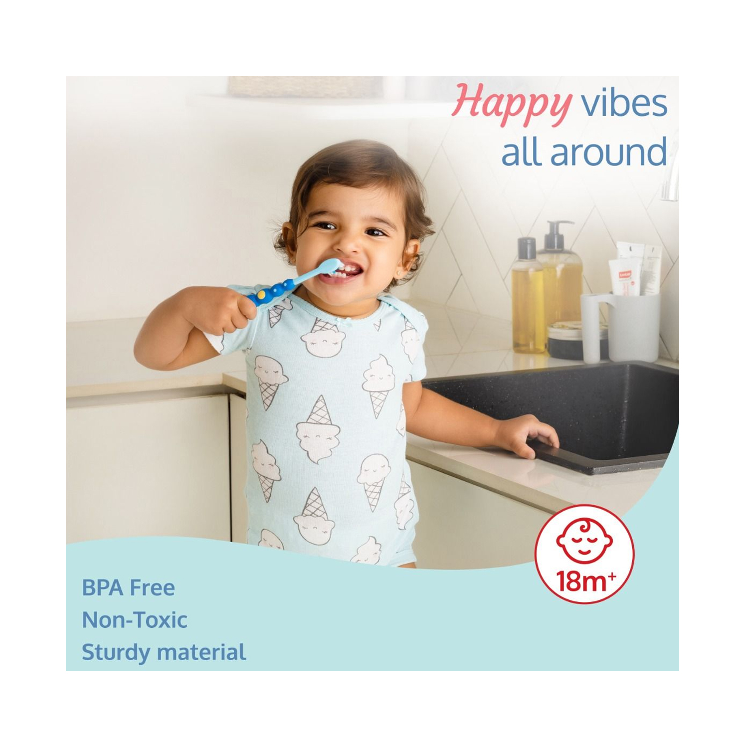 Buy Luvlap Bubble Kids Toothbrush (Assorted Colours) Pack of 2