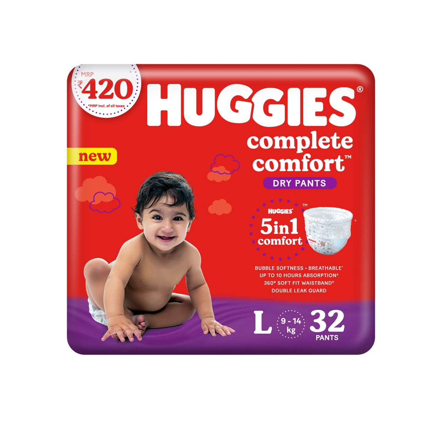 Huggies Complete Comfort Dry Pants (Fits Baby with 9-14 kg Weight ...