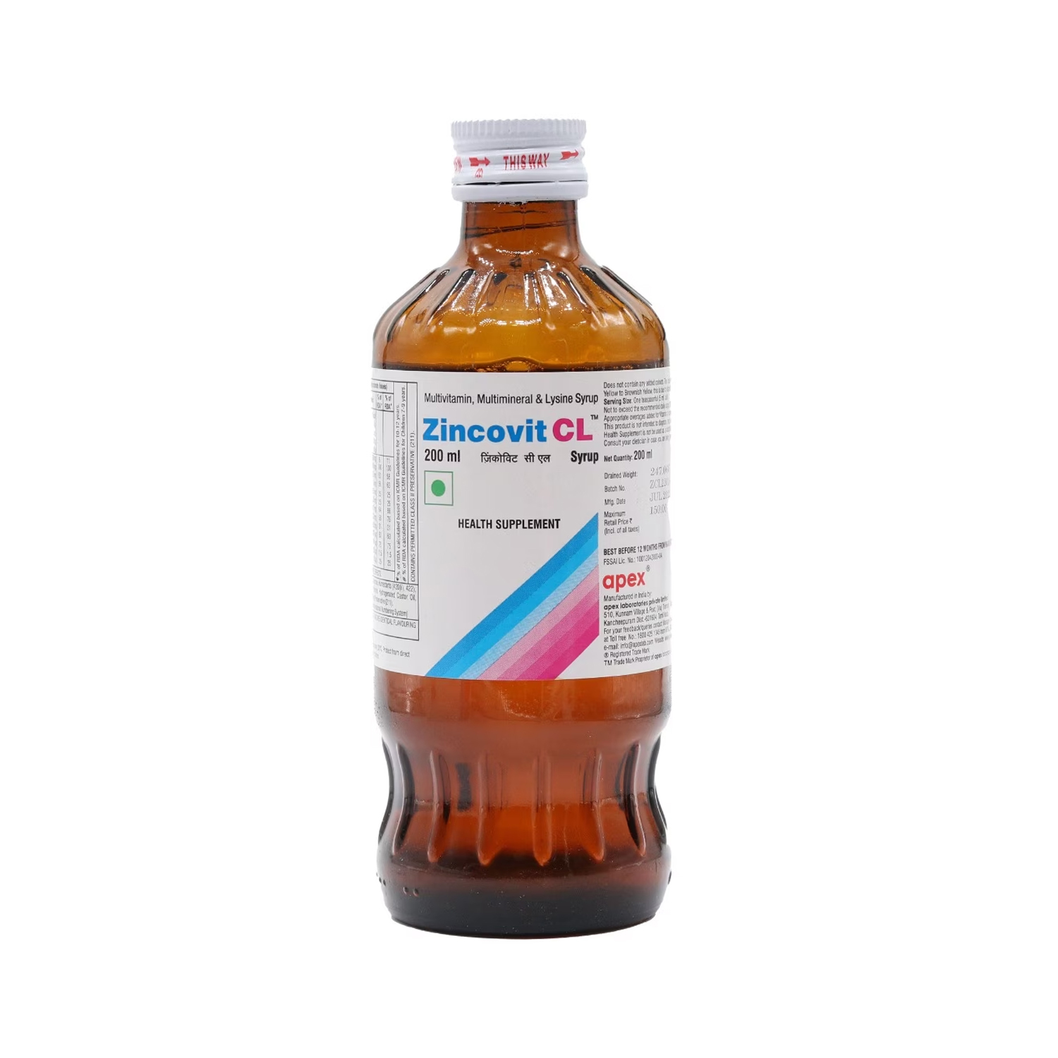 Zincovit CL Syrup 200ml (Pack of 3) - Cureka - Online Health Care ...