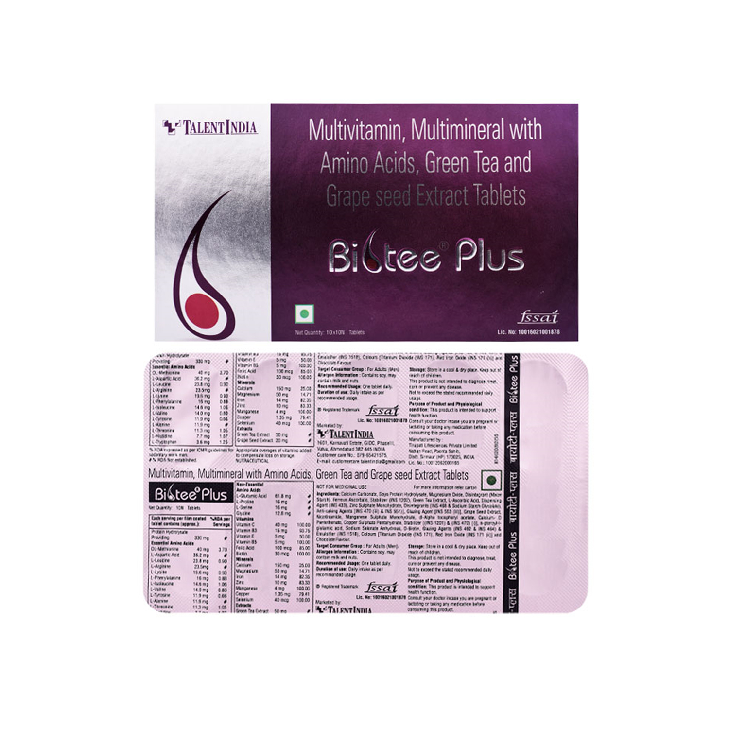Talent India Biotee Plus Tablets (10x10 Tablets)