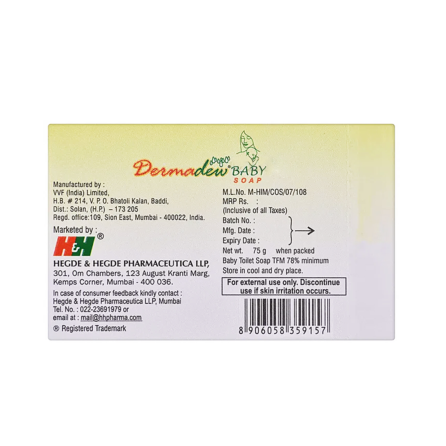 Dermadew Baby Soap 75gm - Cureka - Online Health Care Products Shop