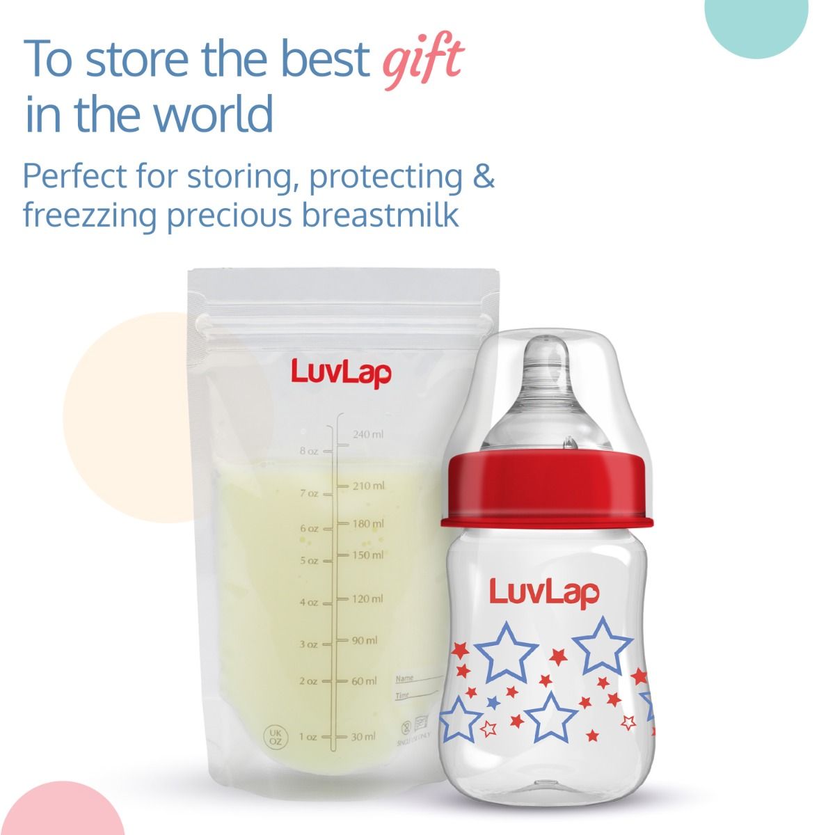 LuvLap Baby Breast Milk Storage Bags (Pack of 50Bags)
