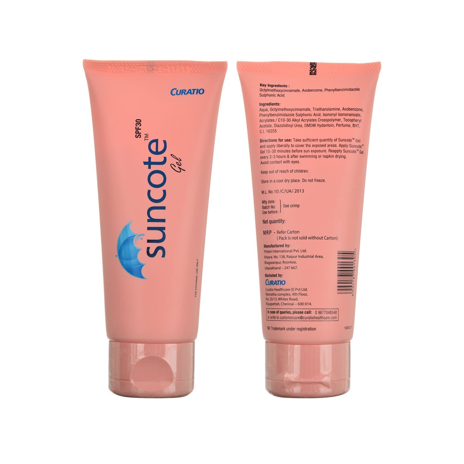 Buy Suncote Gel SPF30 100g online - Cureka