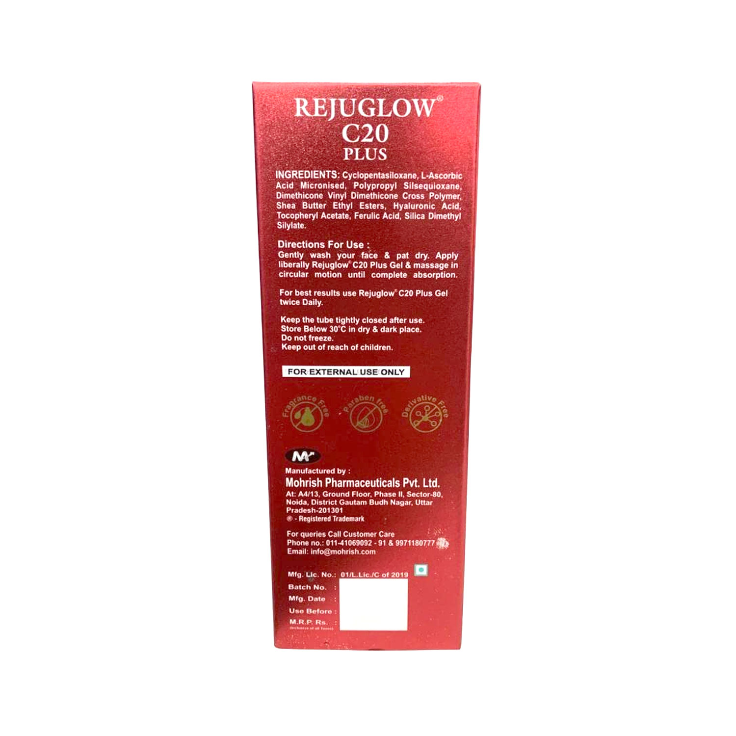 Rejuglow C20 Plus Gel 15gm - Cureka - Online Health Care Products Shop