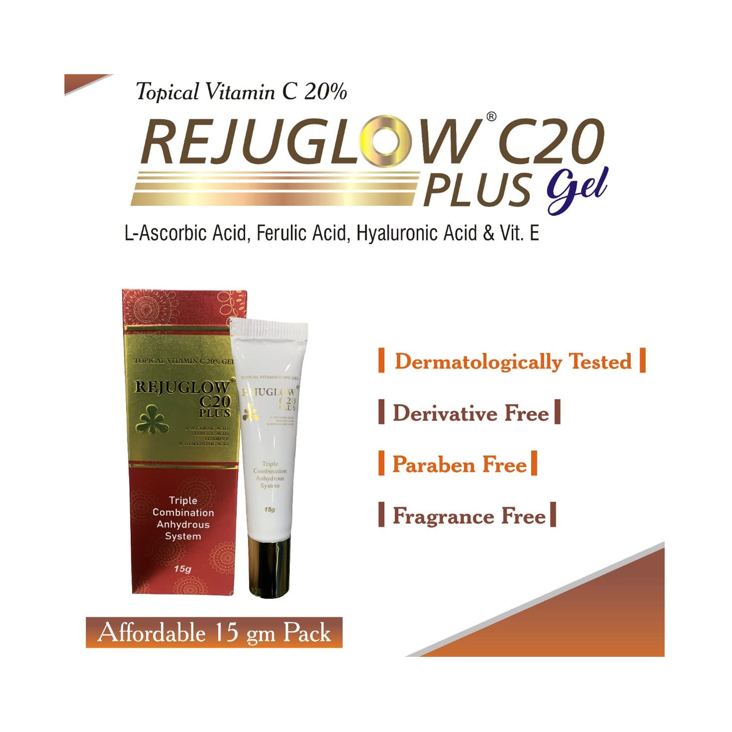 Rejuglow C20 Plus Gel 15gm - Cureka - Online Health Care Products Shop