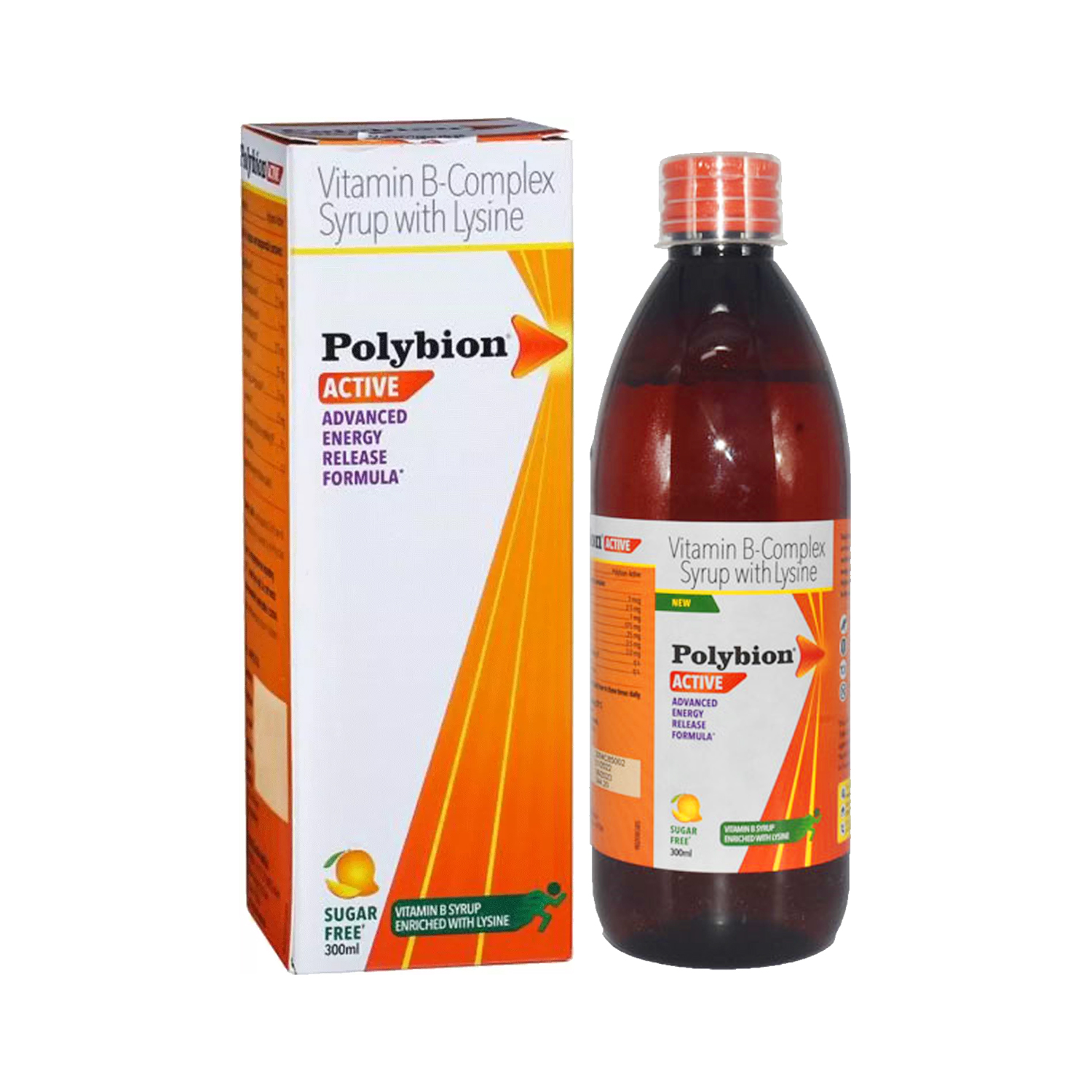 Polybion Active Sugar Free Mango Flavour Syrup 300ml - Cureka