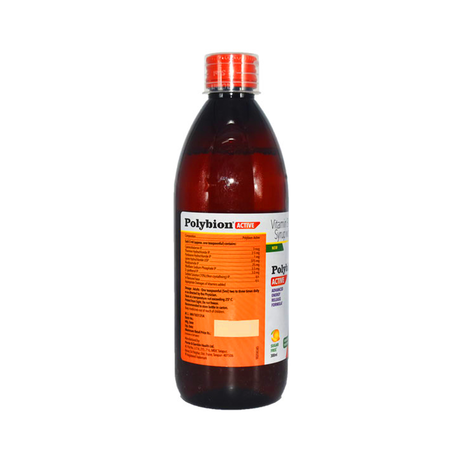 Polybion Active Sugar Free Mango Flavour Syrup 300ml - Cureka