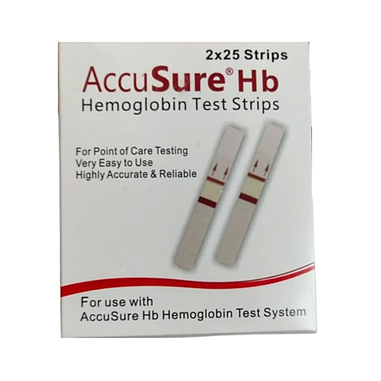 AccuSure Hemoglobin Test Strips 2×25 - Cureka