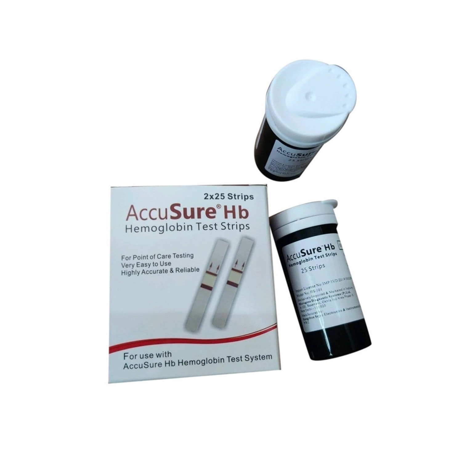 AccuSure Hemoglobin Test System with 2×25 Test Strips